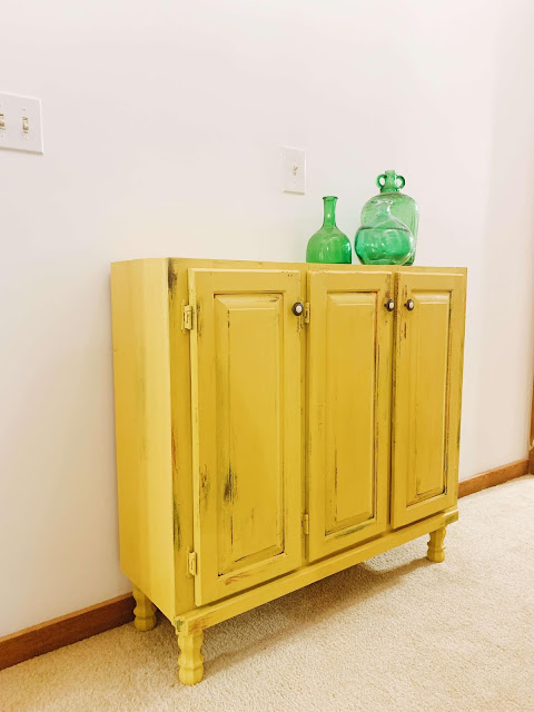 Kitchen Cabinet Repurposed as a Console Table | The Roots of Home