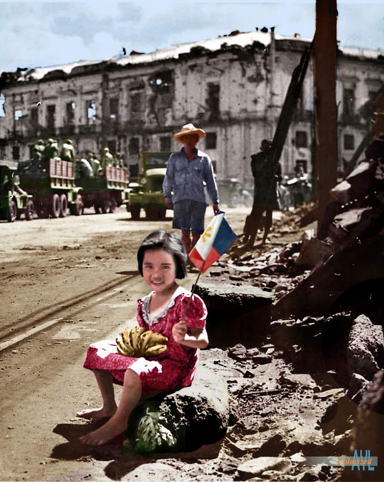 Colors for a Bygone Era: Colorize photo a little Filipina child amidst ...