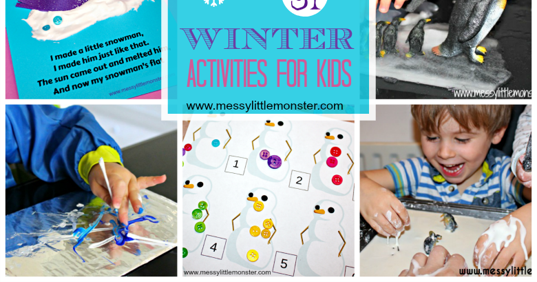 Winter Activity Calendar - January - Messy Little Monster