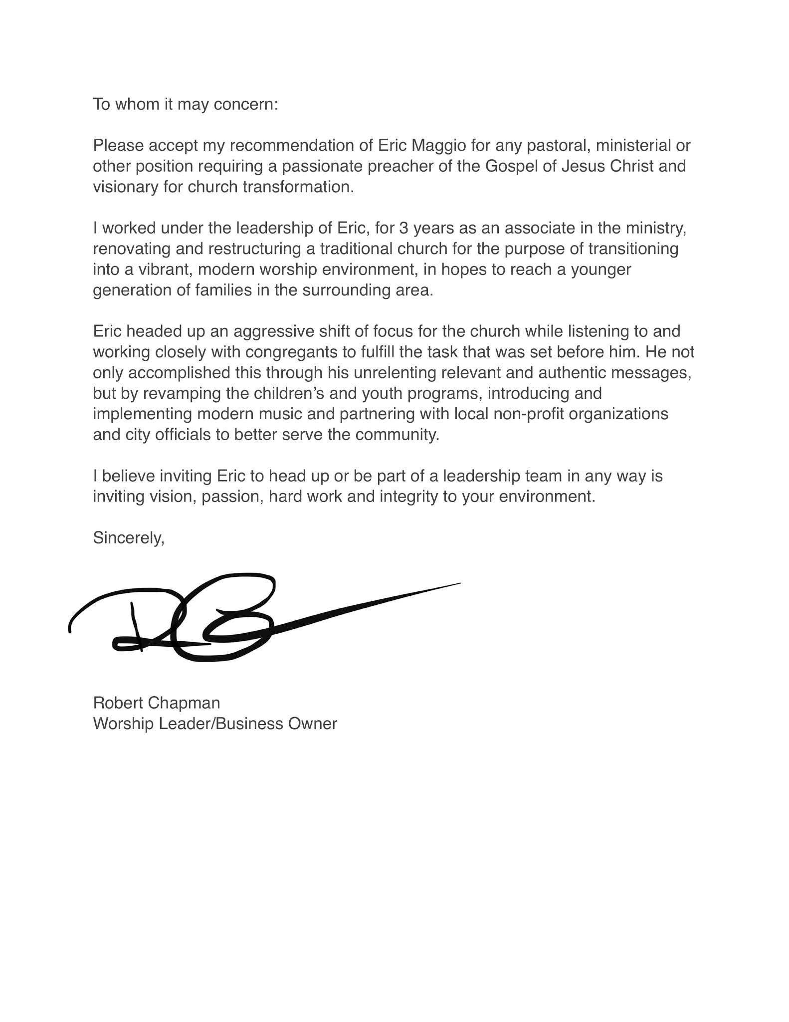 Letter Of Recommendation Pastor - Collage Template