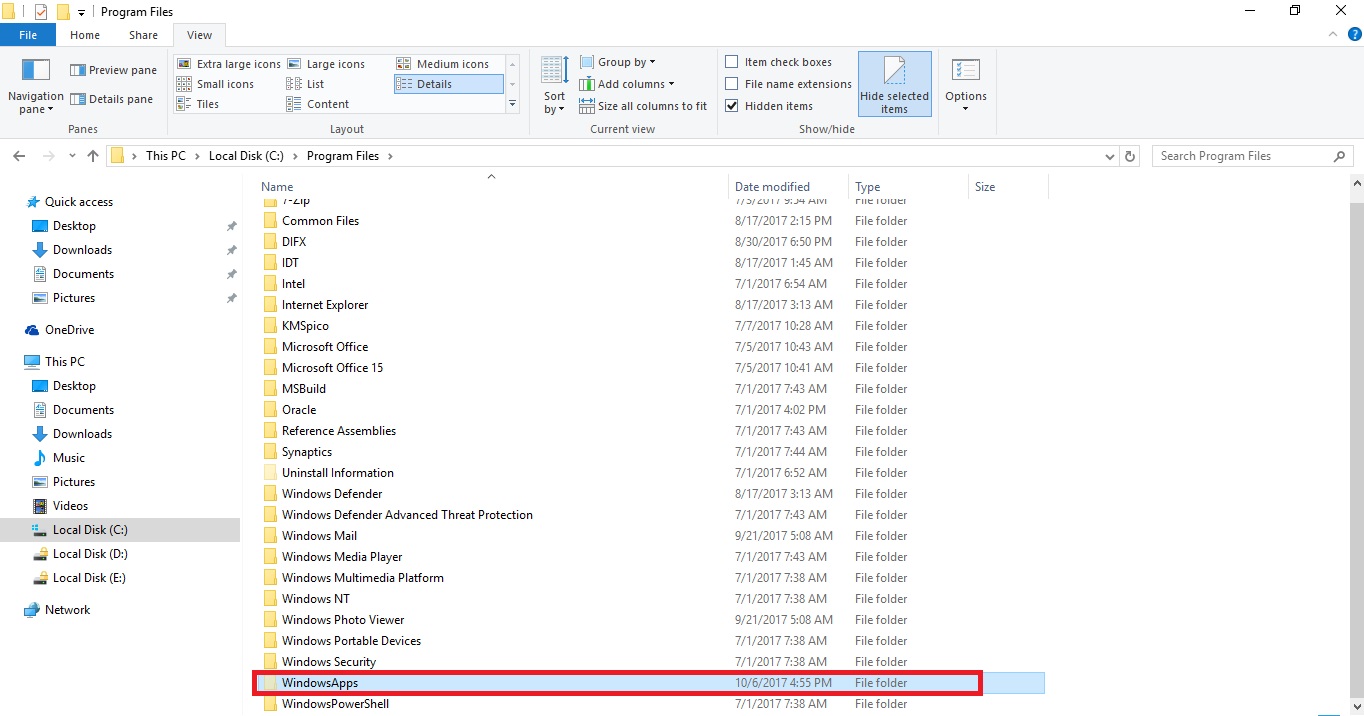Get Access to WindowsApps Folder in Windows 10