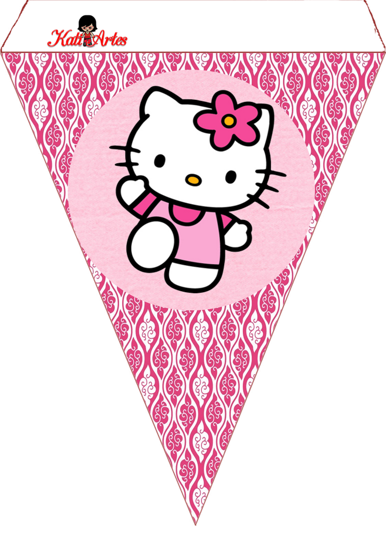 Hello Kitty Free Printable Bunting. - Oh my Alfabetos!