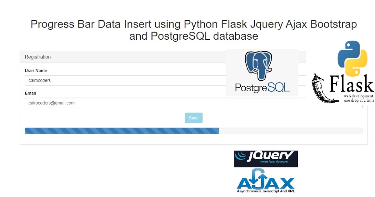 Progress Bar Data Insert Using Python Flask Jquery Ajax Bootstrap And Postgresql Database