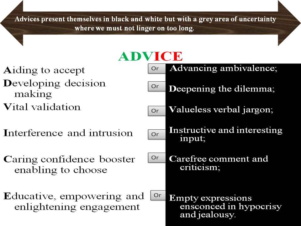 content write ups: Advice on advice