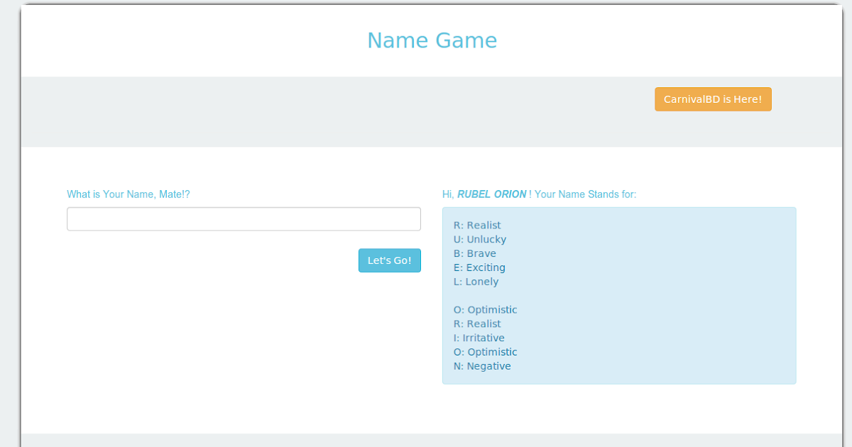 PhP Heaven Way...: Simple Name Game By PHP Soruce Codes