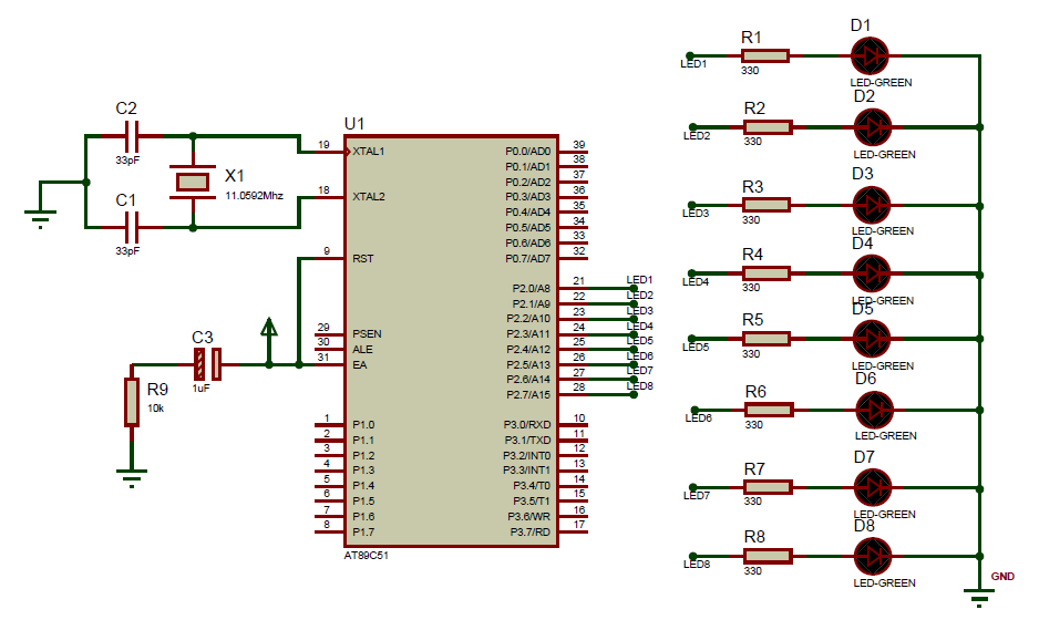 Code Bloges: Interfacing Array of LED’s with 8051 Microcontroller Code Bloges: Interfacing Array of LED’s with 8051 Microcontroller