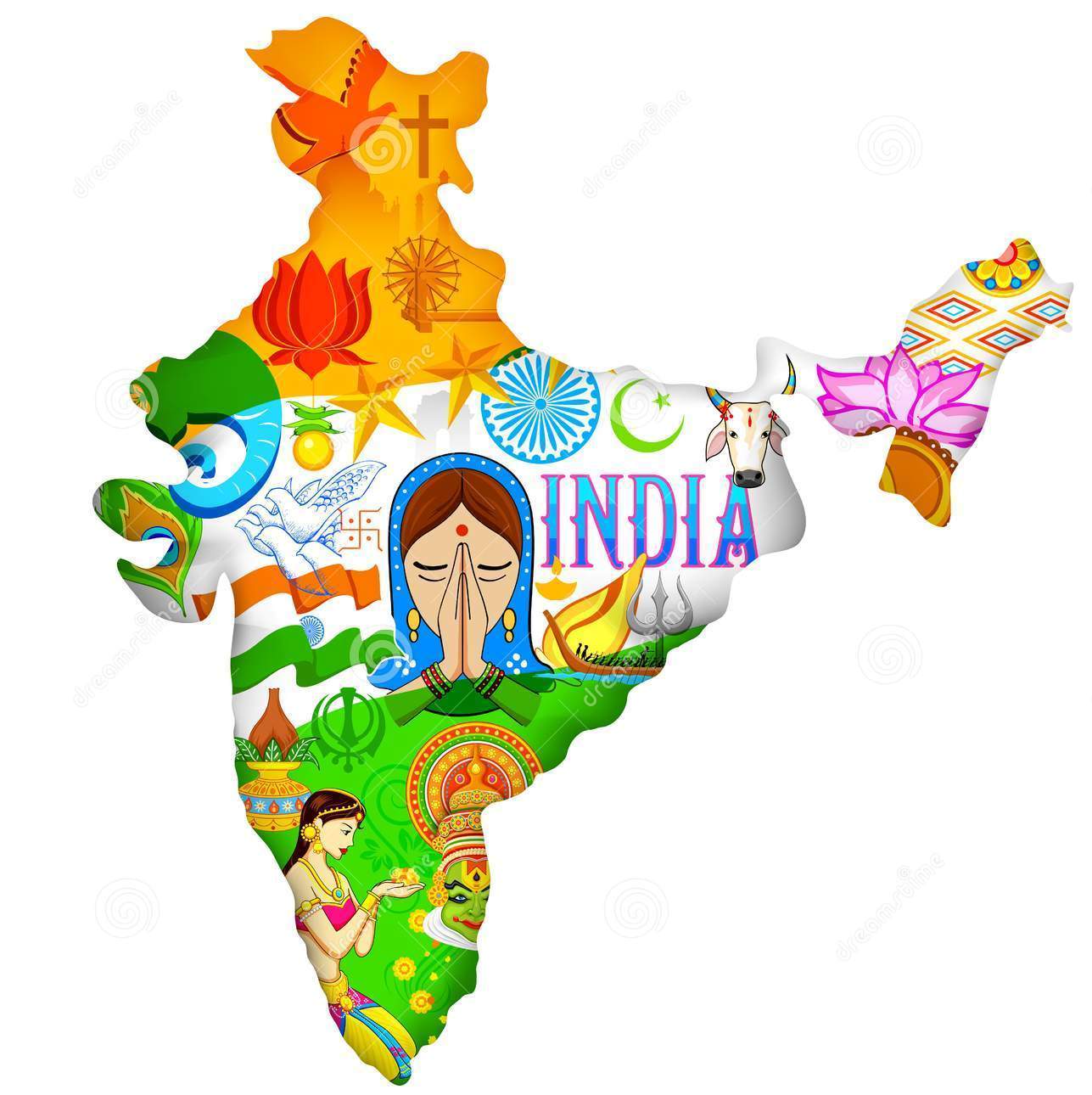 Bharat Mata With Map