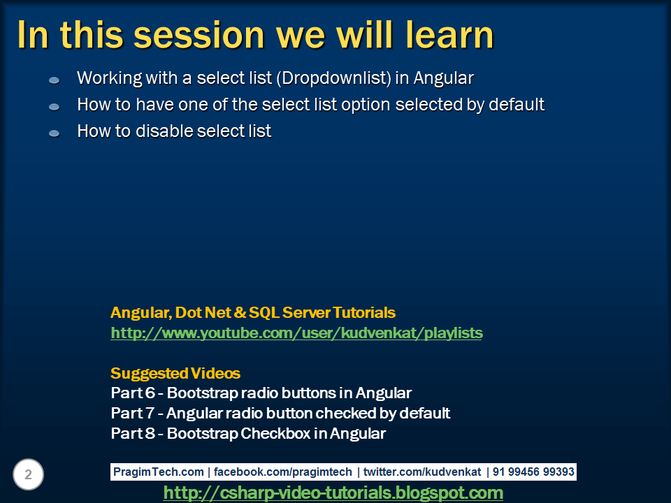 Sql Server Net And C Video Tutorial Angular Bootstrap Select List