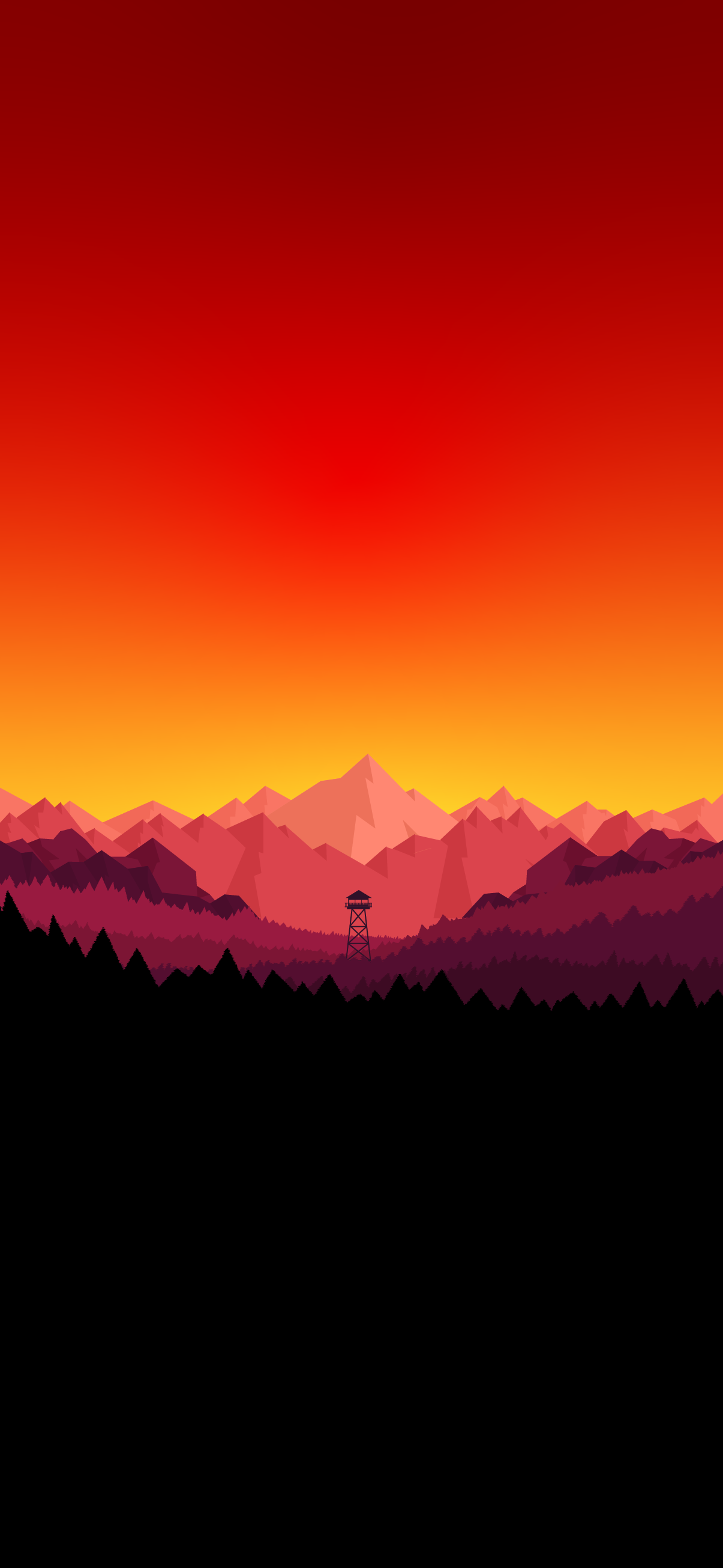 Iphone wallpaper - Watchtower forest landscape