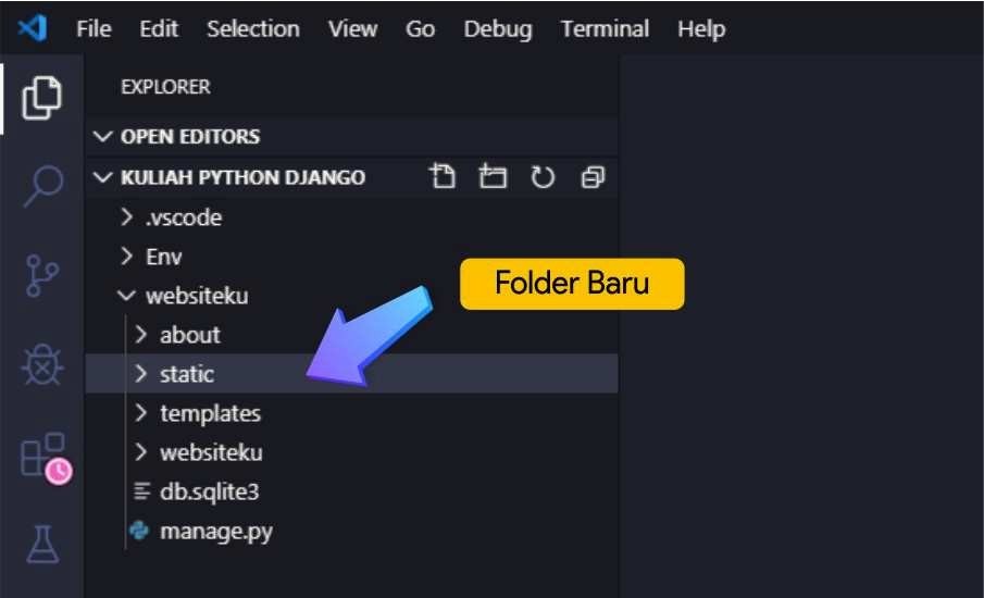 Cara menambahkan Static Files pada Django Framework - Contoh Aplikasi