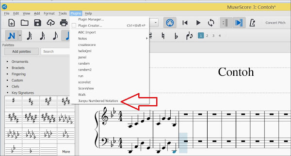 Plugin Jianpu MuseScore: Contoh Sederhana