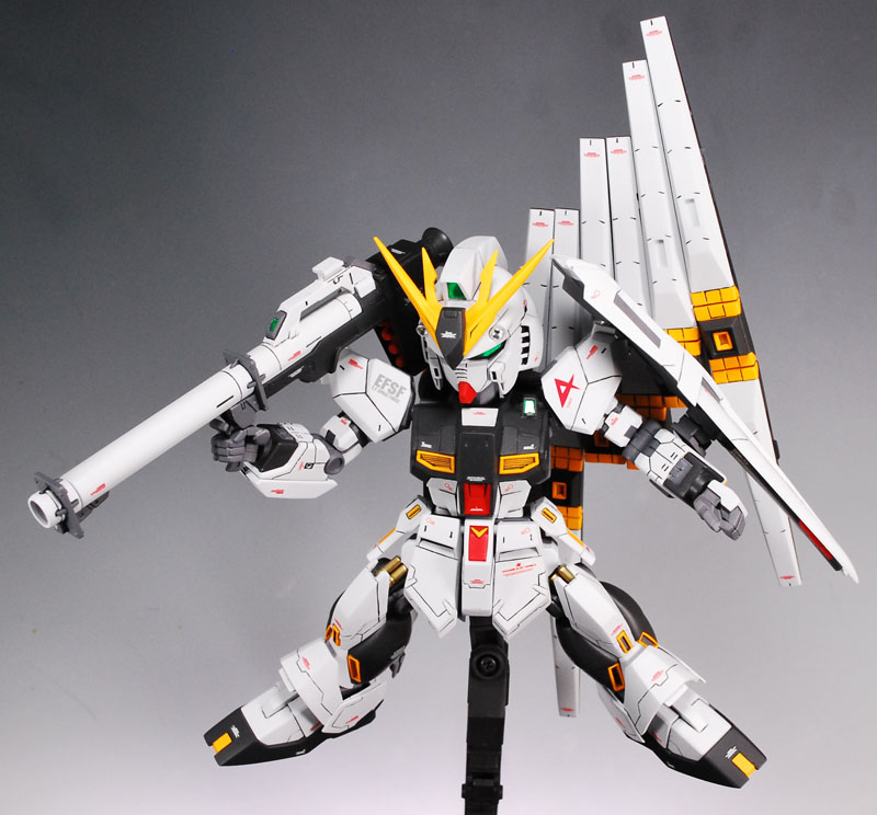 Custom Build: SD x HG RX-93 nu Gundam