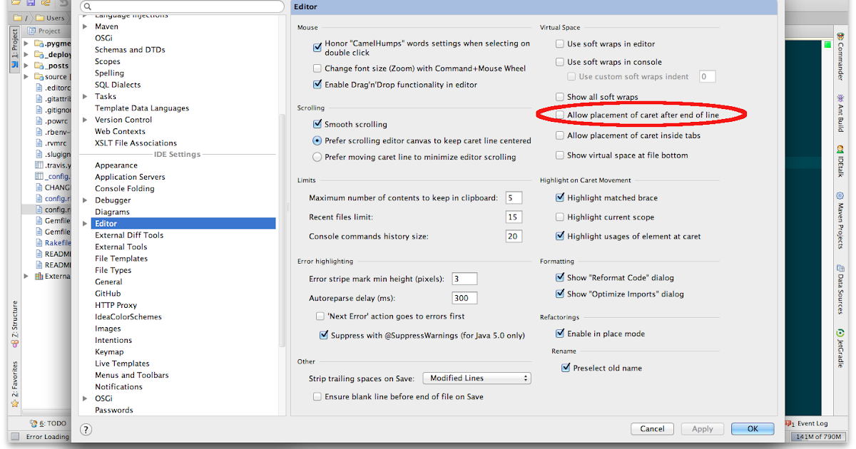 Turn Off Unlimited Trailing Whitespace In Intellij Idea