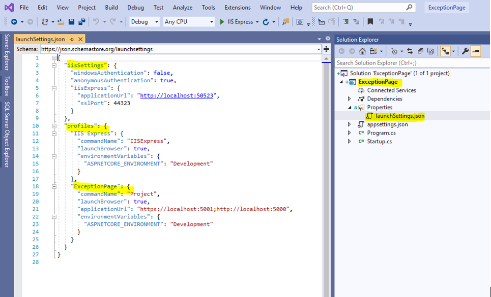 .Net Blog by Asif: Part 9: Launch Setting and App setting Json File