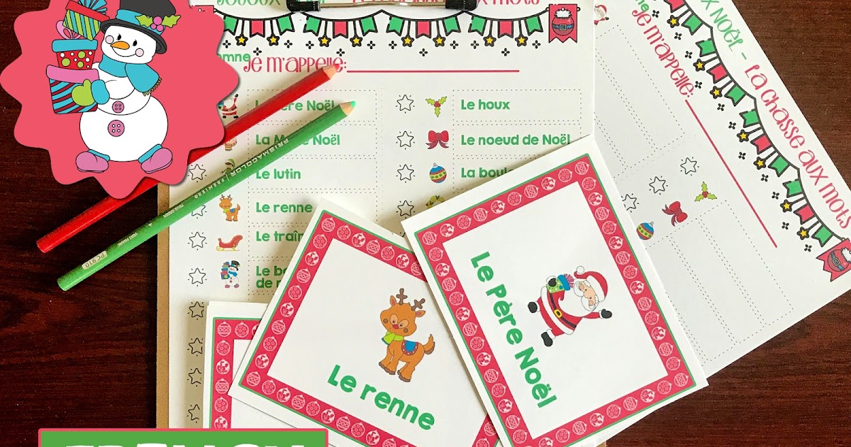 French Christmas Activity - Noel Activity - Scavenger Hunt Game & Word ...