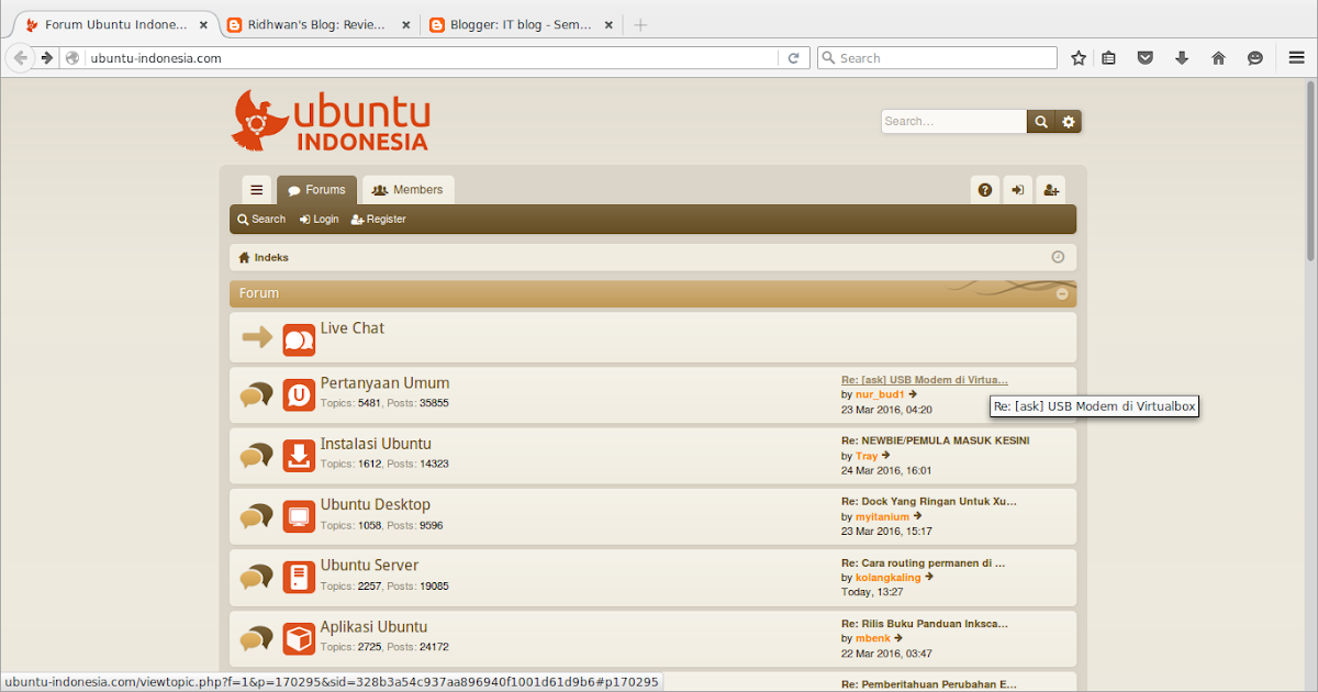 IT blog: Review Ubuntu-indonesia.com . FAQ , Live chat, Discussion