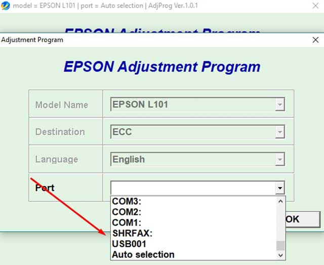 Reset almohadillas impresora EPSON L101