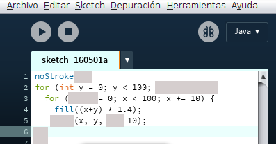 Processing en Secundaria: Actividad 11 - Bucles for