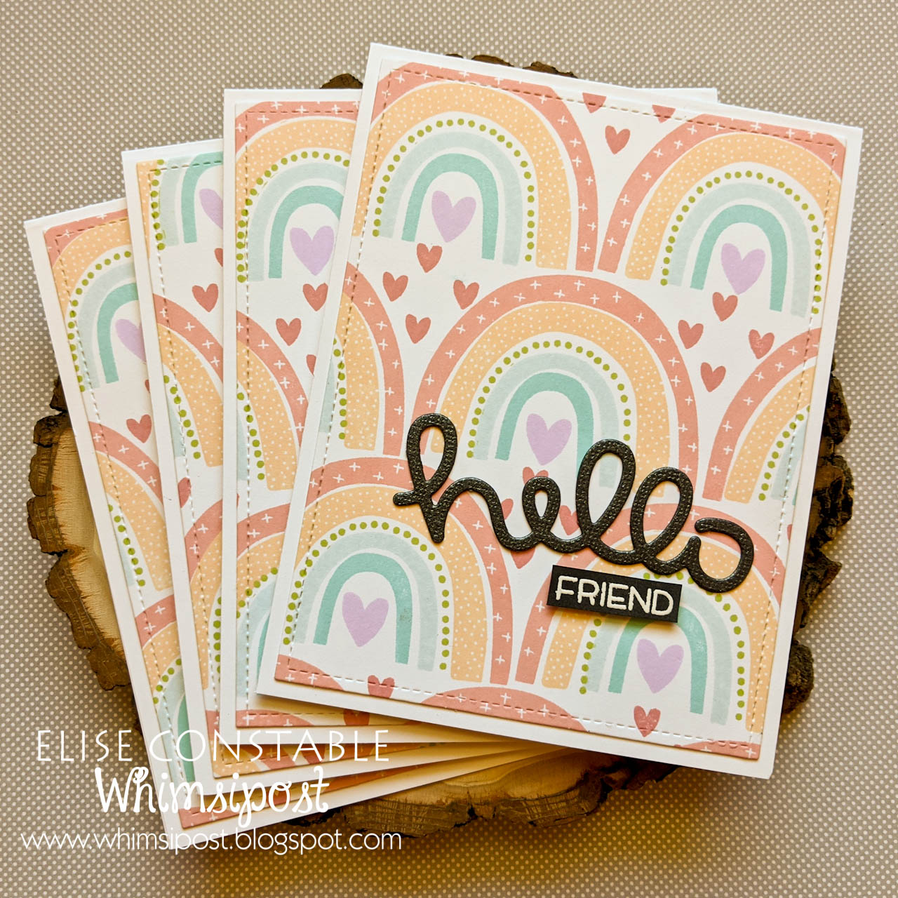 Whimsipost: Rainbow Hello Card