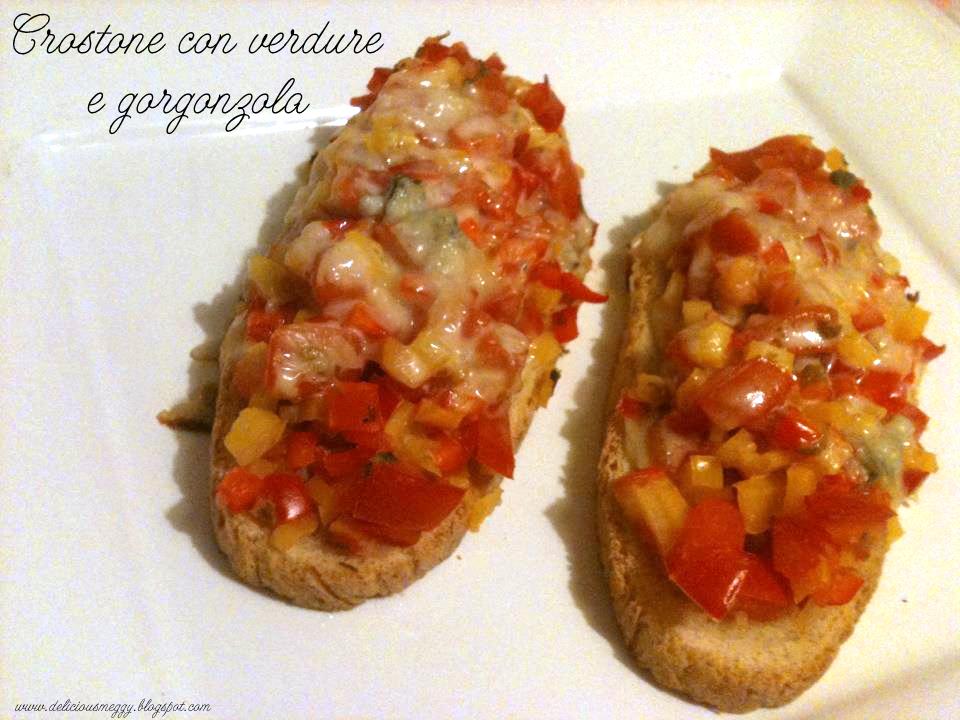 Basilico, malva & cerfoglio ...: Crostone con verdure e gorgonzola
