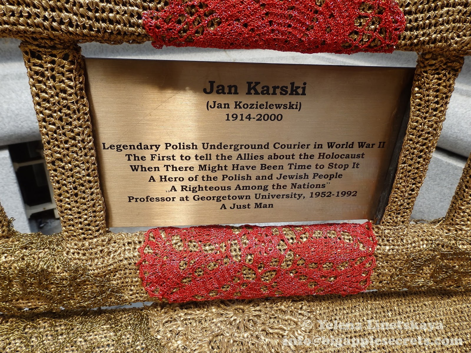 Big Apple Secrets: Jan Karski bench and Polish artist Olek