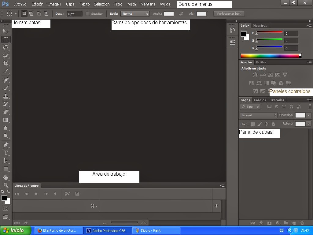 Partes y Definicion de Photoshop CS6