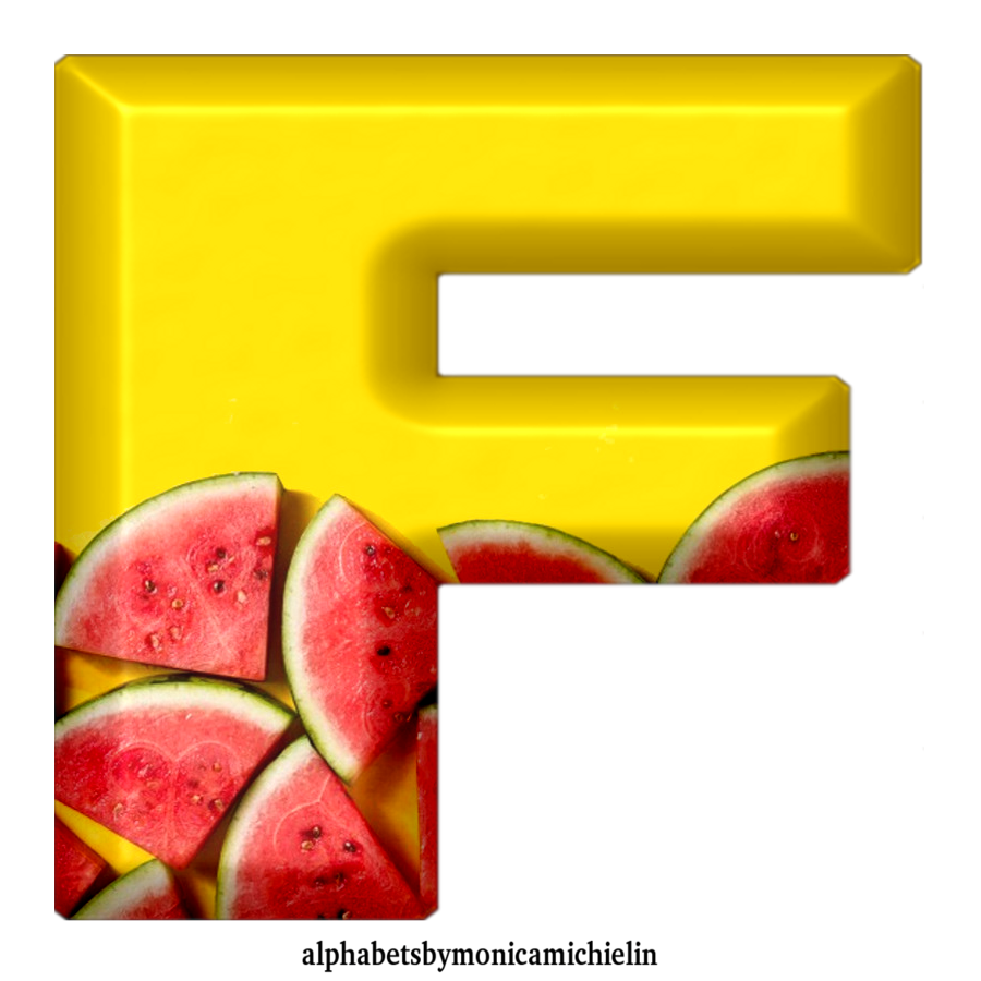 M. Michielin Alphabets: WATERMELON FRUIT YELLOW ALPHABET, ALFABETO ...