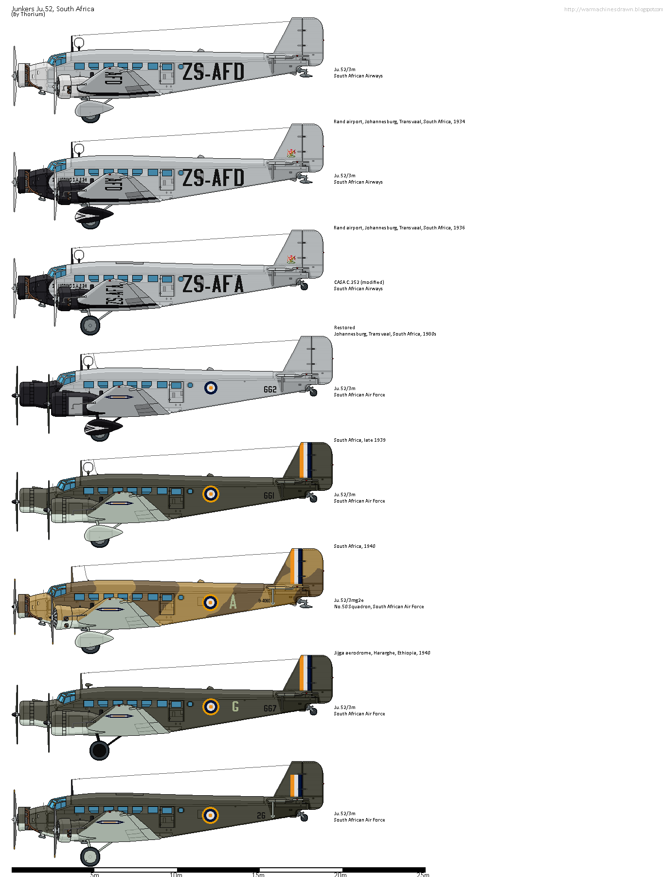 War Machines Drawn: Junkers Ju.52/3m in South Africa