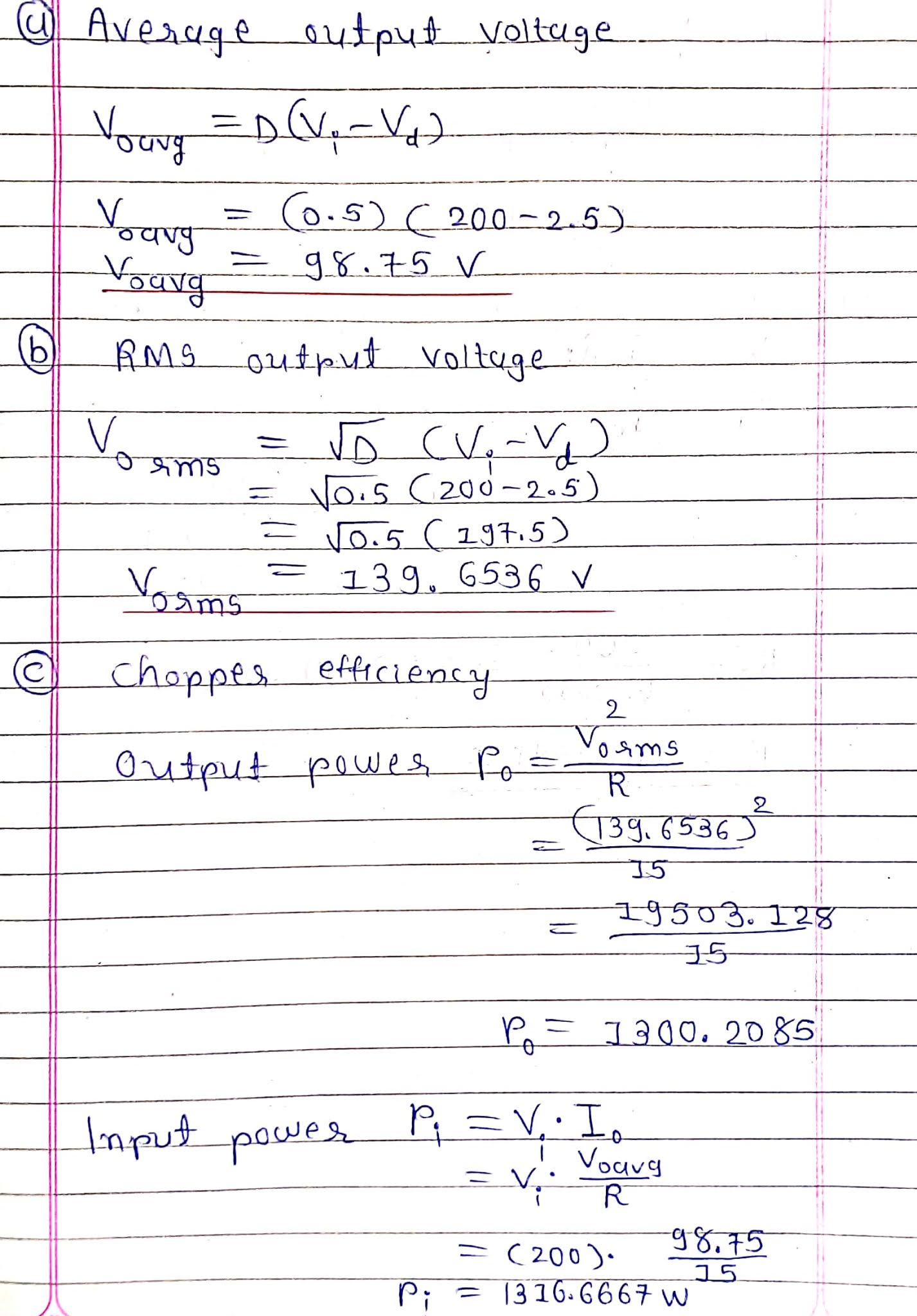 (Solved) A step down DC chopper has a resistive load of R = 15 ohm and ...