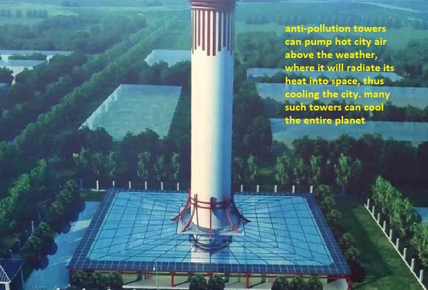 Temperature Control Towers for Urban Centers: Global Climate Control