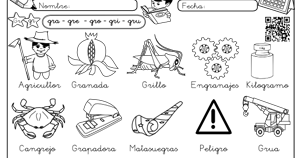 LOS PITUFOS DE PRIMARIA: Fichas para trabajar las sílabas gra, gre, gri ...