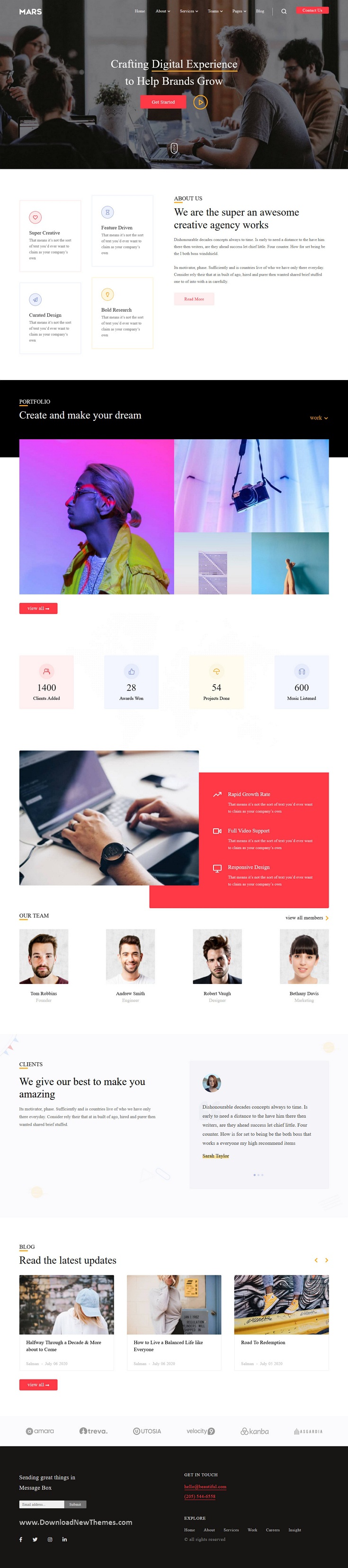 Mars Multipurpose Portfolio Blogger Theme - Download New Themes