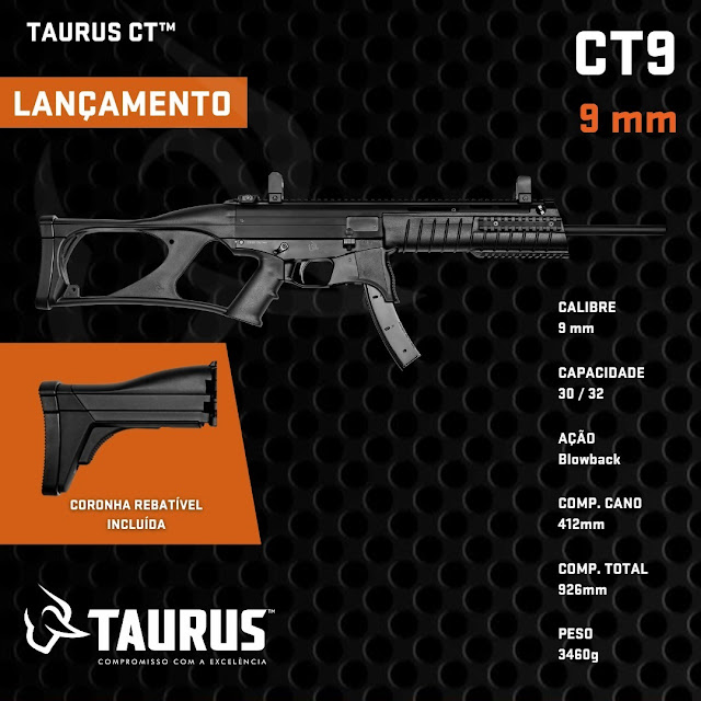 LRCA: Carabina CT9, o novo lançamento da Taurus no calibre 9mm