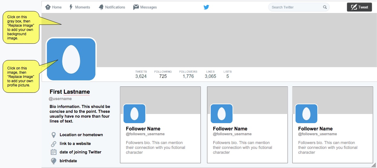 Blank Twitter Profile Template