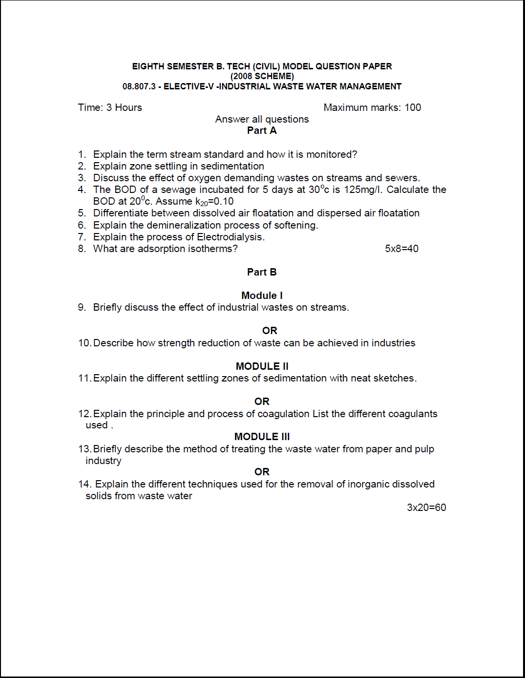 Kerala University B.Tech Industrial Waste Water Management 2017 ...