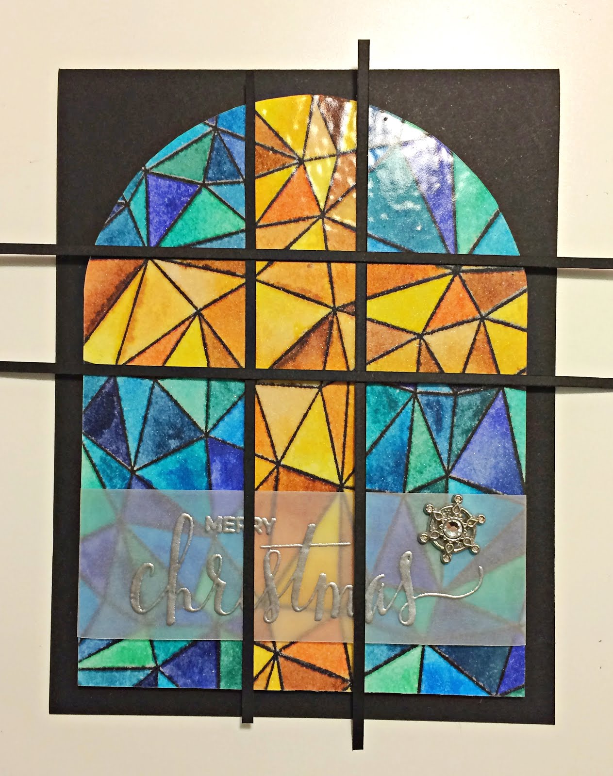 Stained Glass Christmas Card ft. My Favorite Things ~ Jessie Handmade