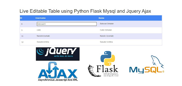 Live Editable Table Using Python Flask Mysql And Jquery Ajax Tutorial101