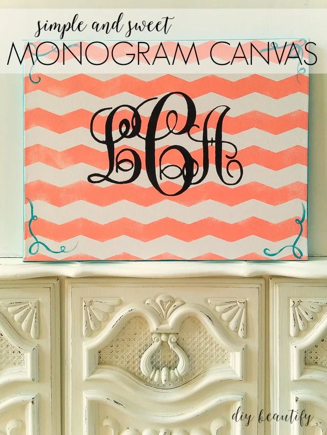 How to Create a Monogram Canvas - DIY Beautify - Creating Beauty at Home