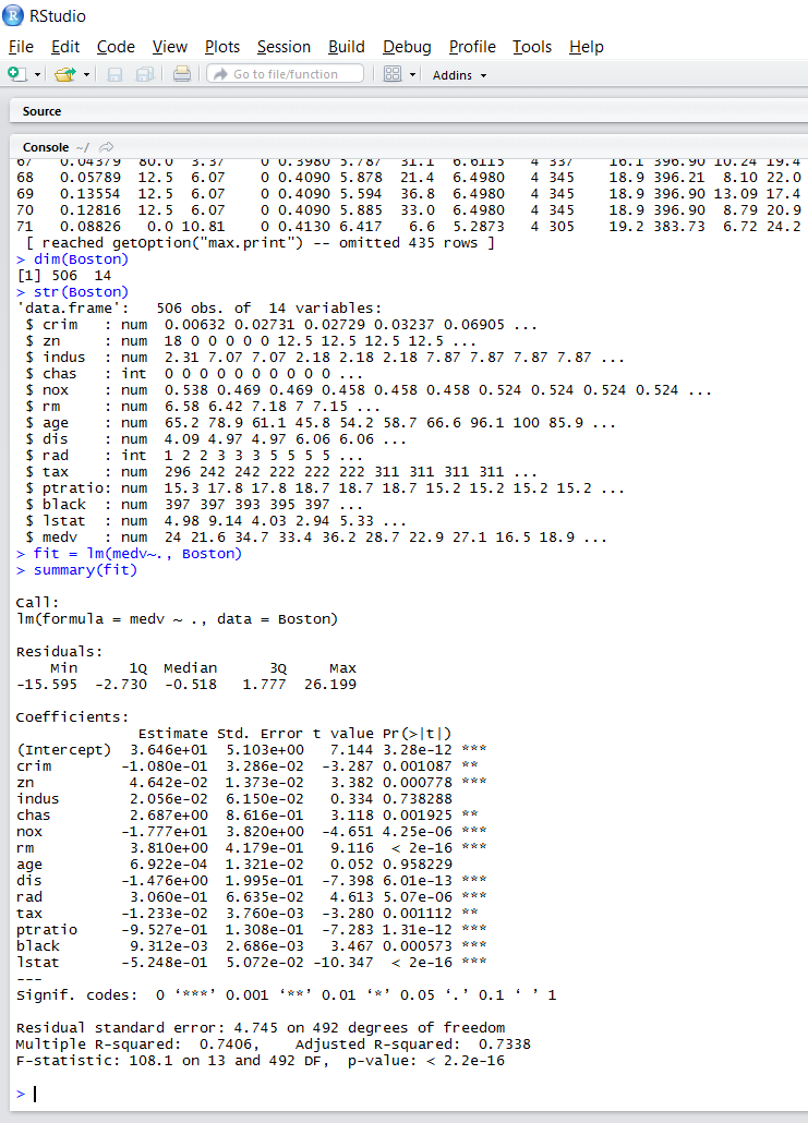 My Machine Learning Notes: lm (in R) output inferences
