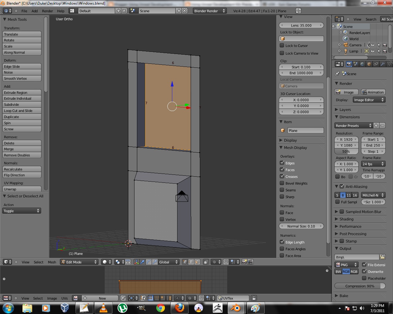 Blender Low Poly Window