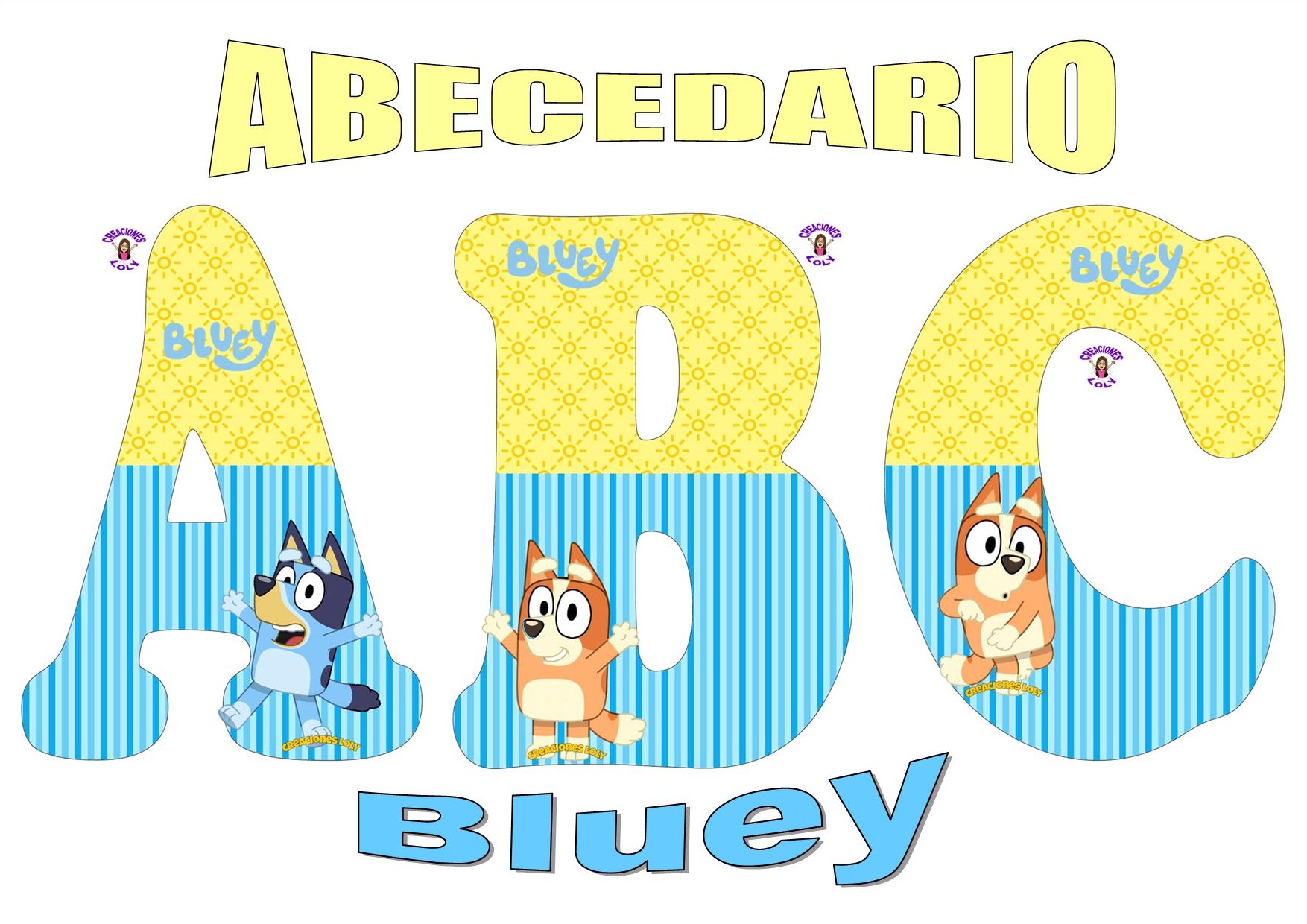 Creaciones Loly: Abecedario Bluey y sus Amigos