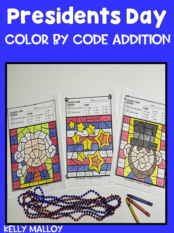 An Apple For The Teacher: Presidents' Day Color By Number