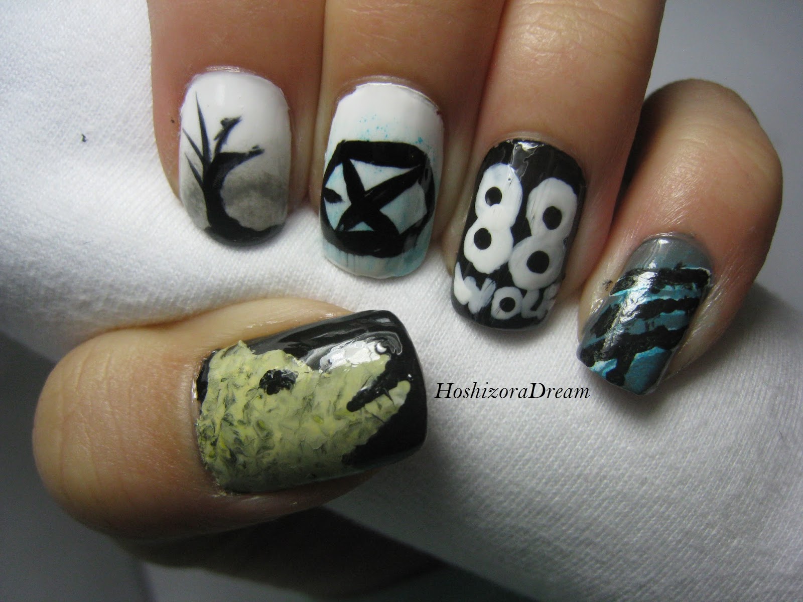 Hoshizora Dream: Wolf Exo Nail Art Tutorial