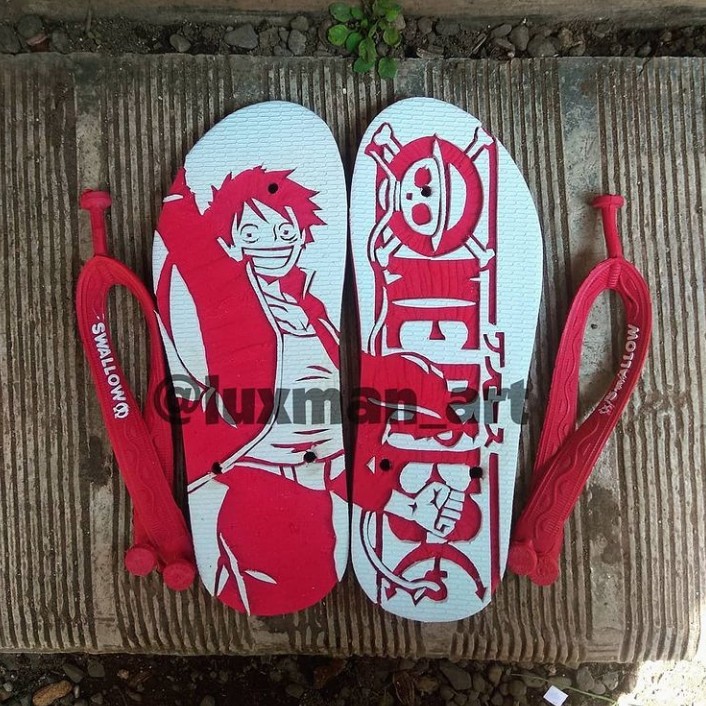 20 Senik Ukir Sendal Jepit yang Keren Karya Luxman_Art