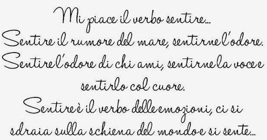Le Piccole Emozioni: "Il verbo sentire"