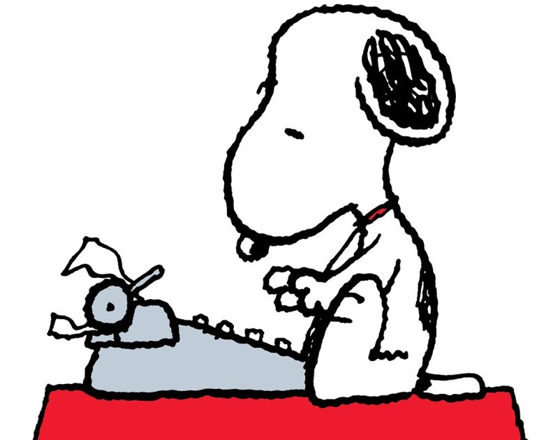 Snoopy Typing Clipart