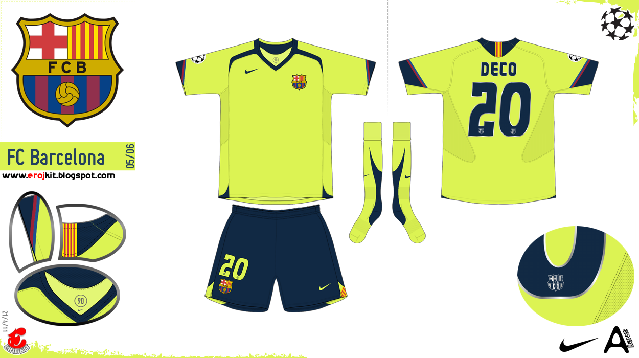 Kit Design, by eroj: 2005-06 Barcelona (Home e Away)