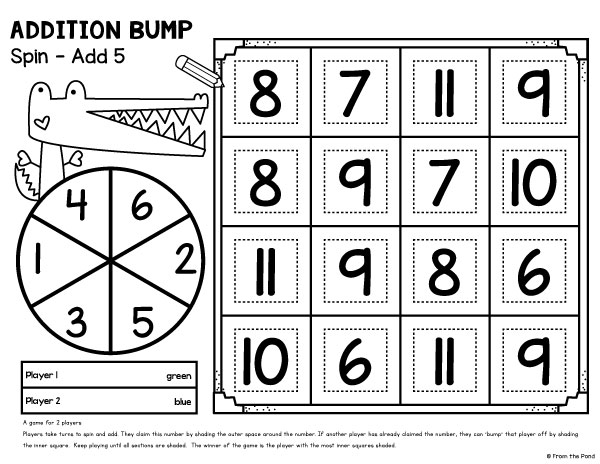 Bump Addition Games | From the Pond