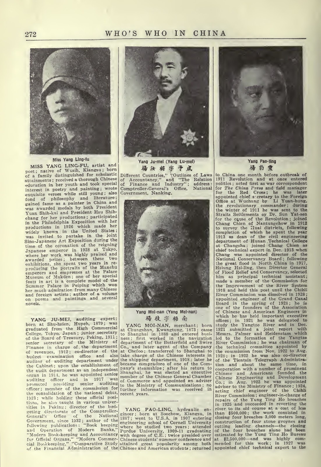 Chinese American Eyes: Yang Ling-fu in Who’s Who in China