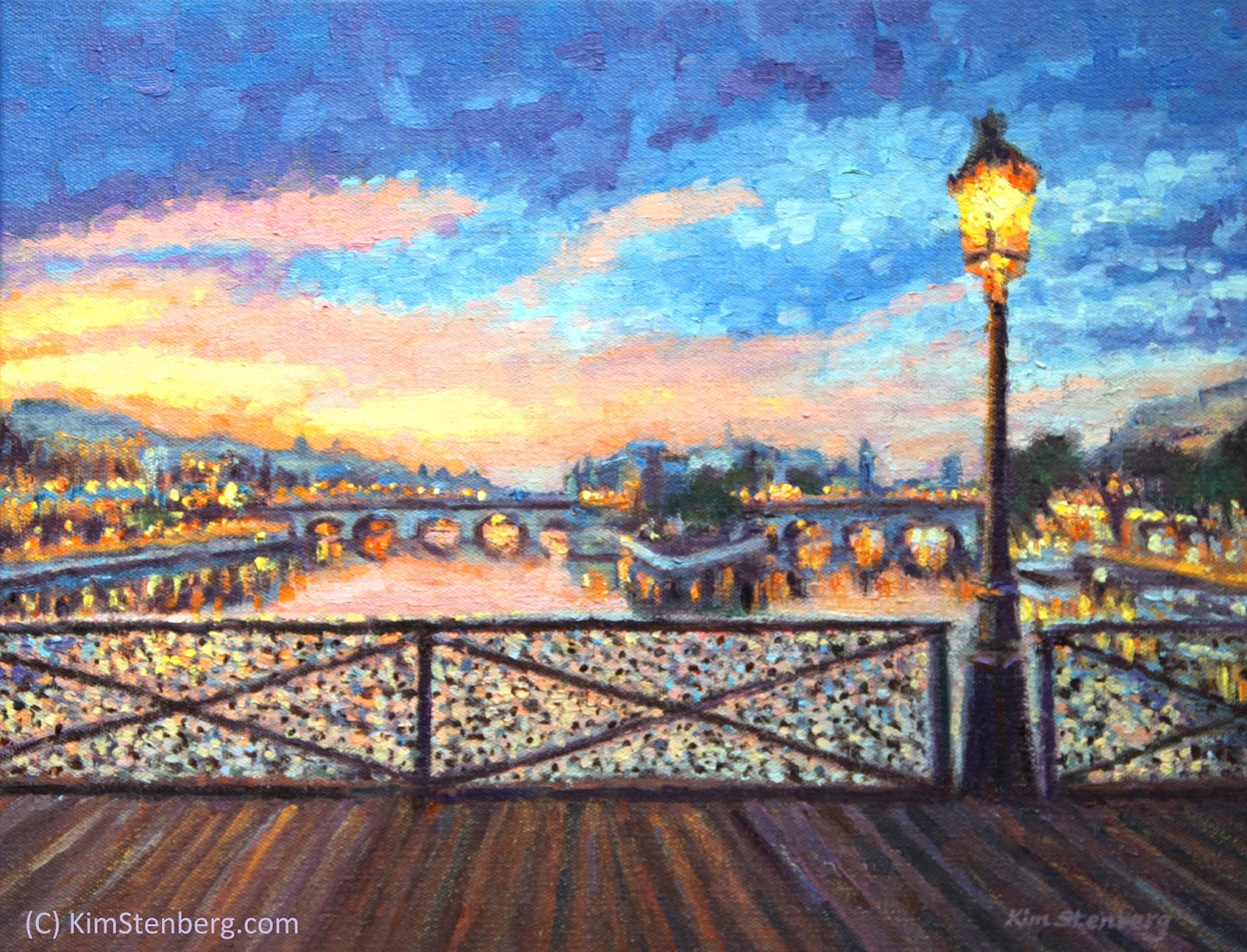 Kim Stenberg's Painting Journal: "Paris Bridge of Love" (oil on ...